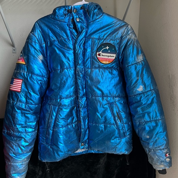 Champion | Jackets & Coats | Champion X Nasa Blue Metallic Full Zip ...